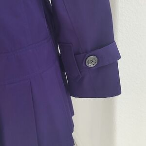 Guess | Jackets & Coats | Guess Purple Mid Thigh Trench Coat Pleated ...